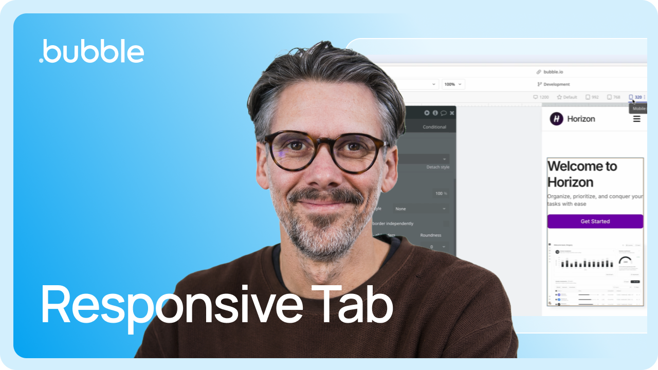 Making your app responsive (Lesson 1.8) | Bubble